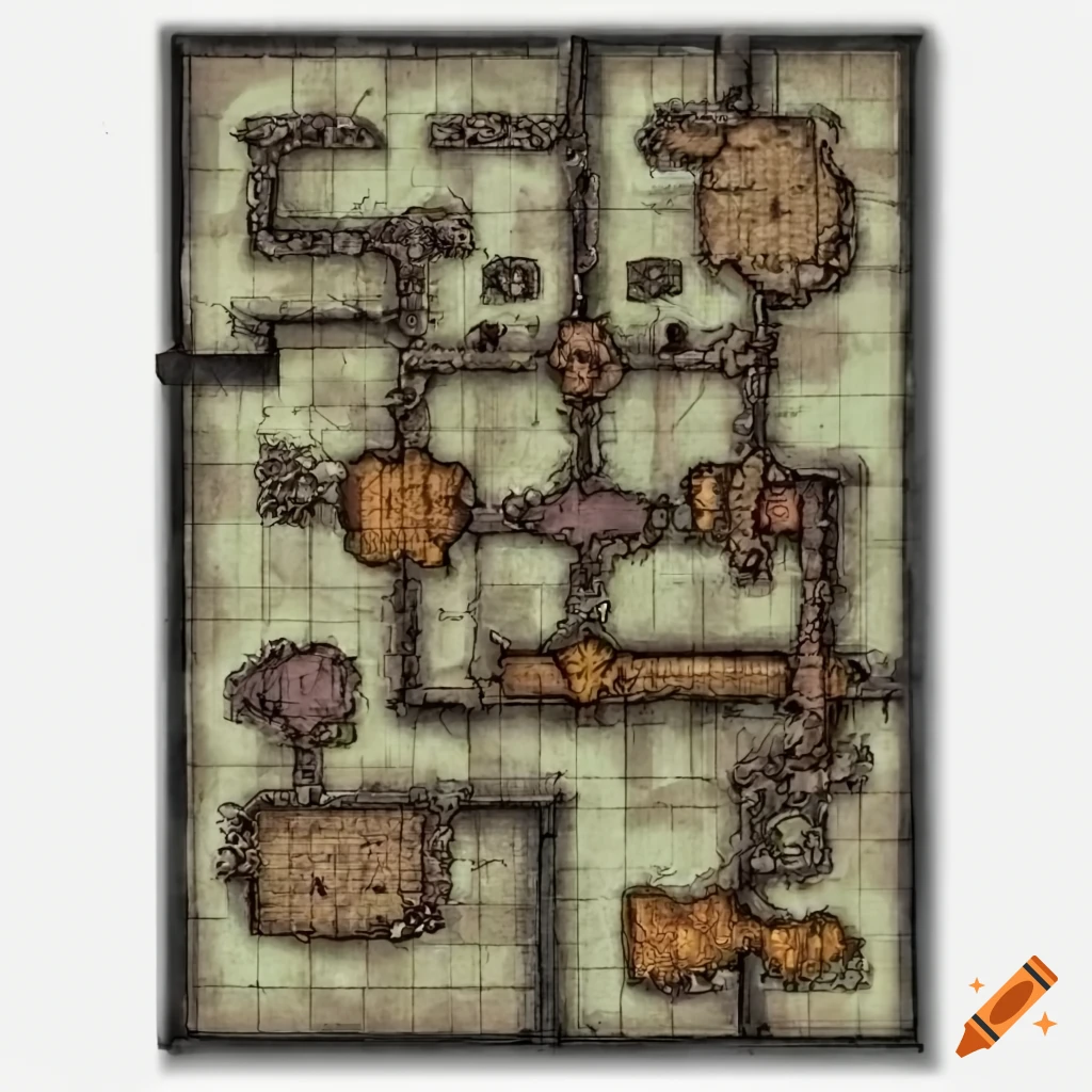 Manor dungeon map on Craiyon