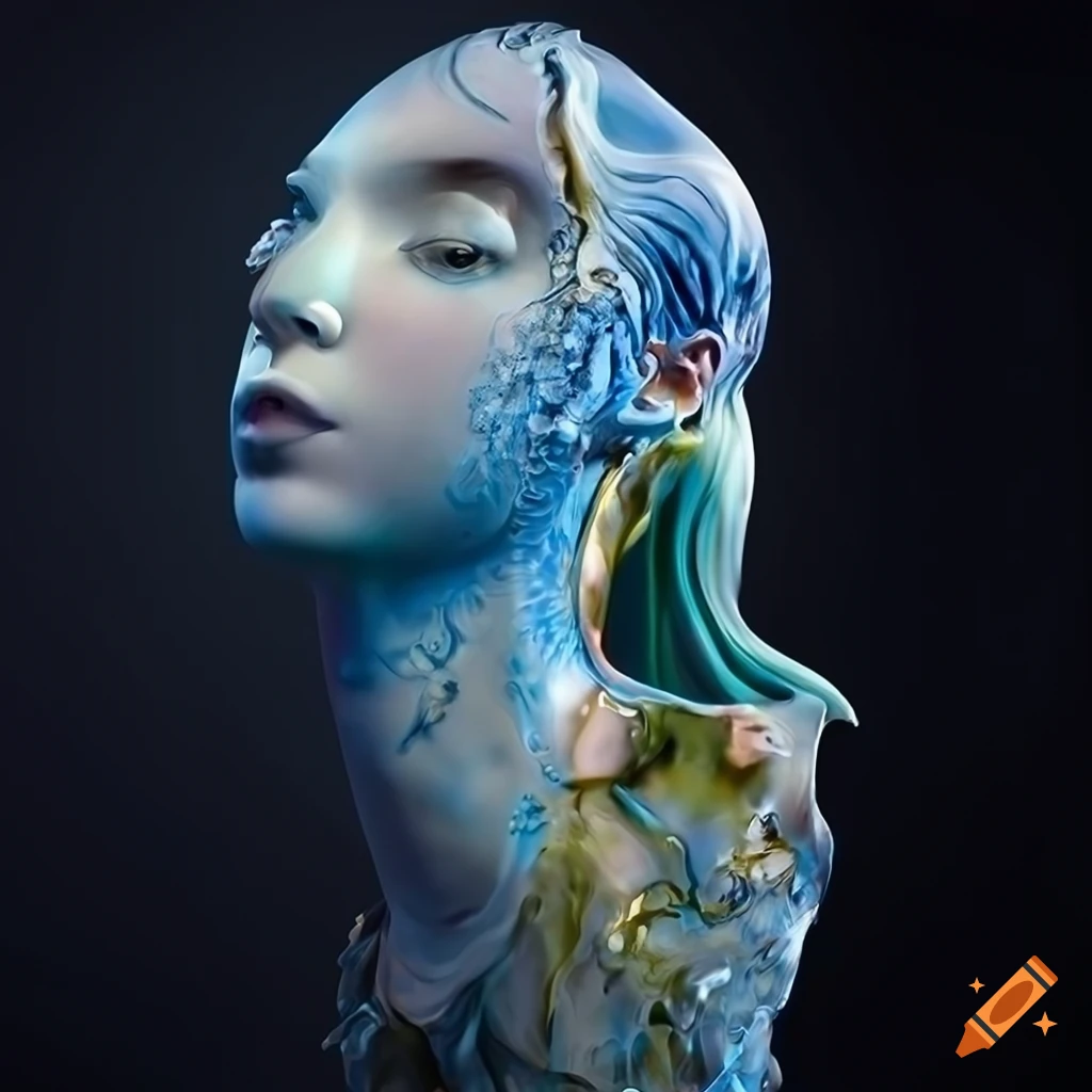 Sculpted 4k ultra hd quality with intricate details and opalescent ...