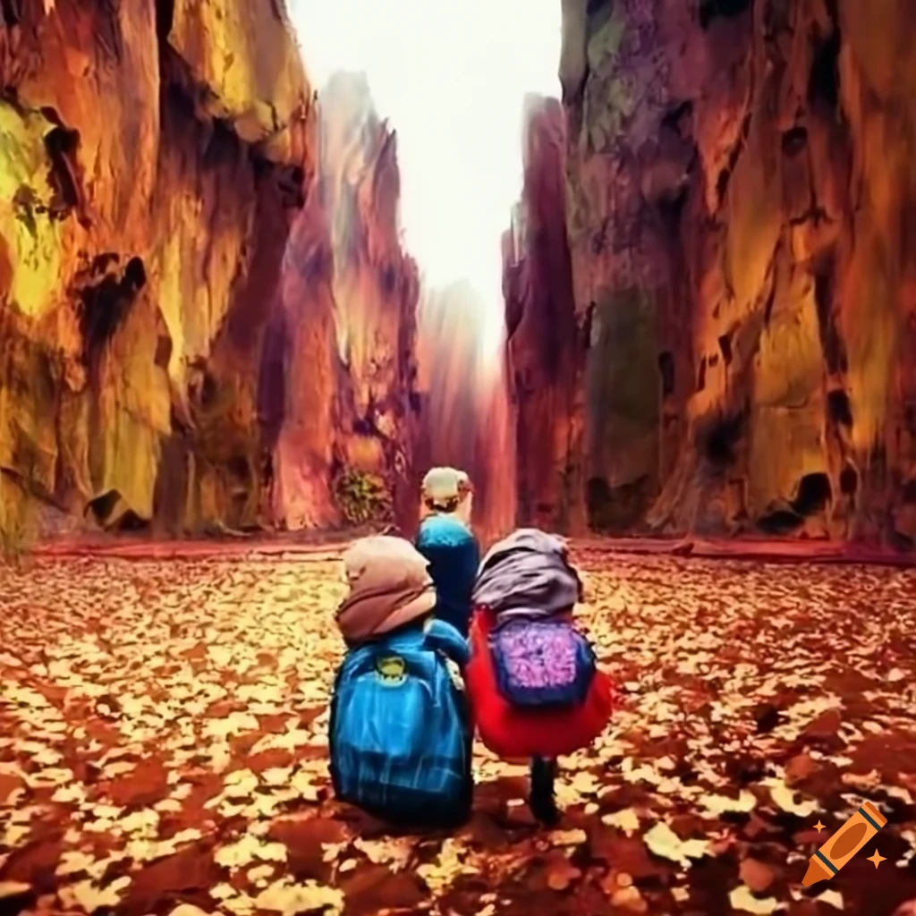 Children tripping from school on Craiyon