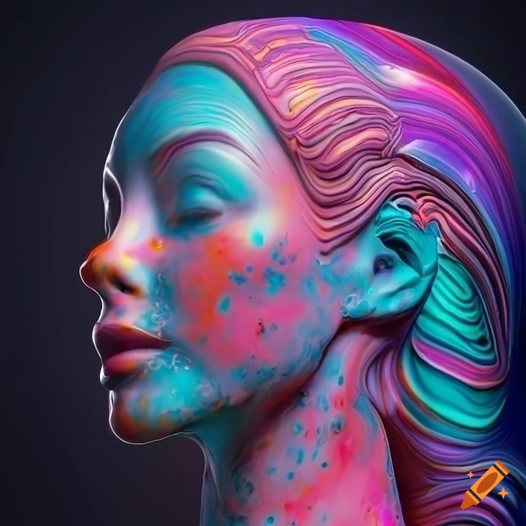 Sculpted marble figures with vivid colors and intricate details in ...