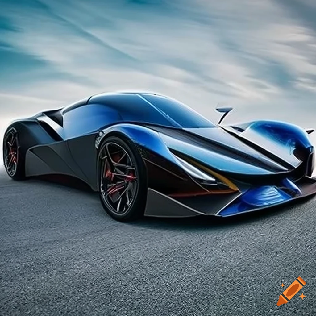 Futuristic hypercar with dynamic design and luxury features on Craiyon