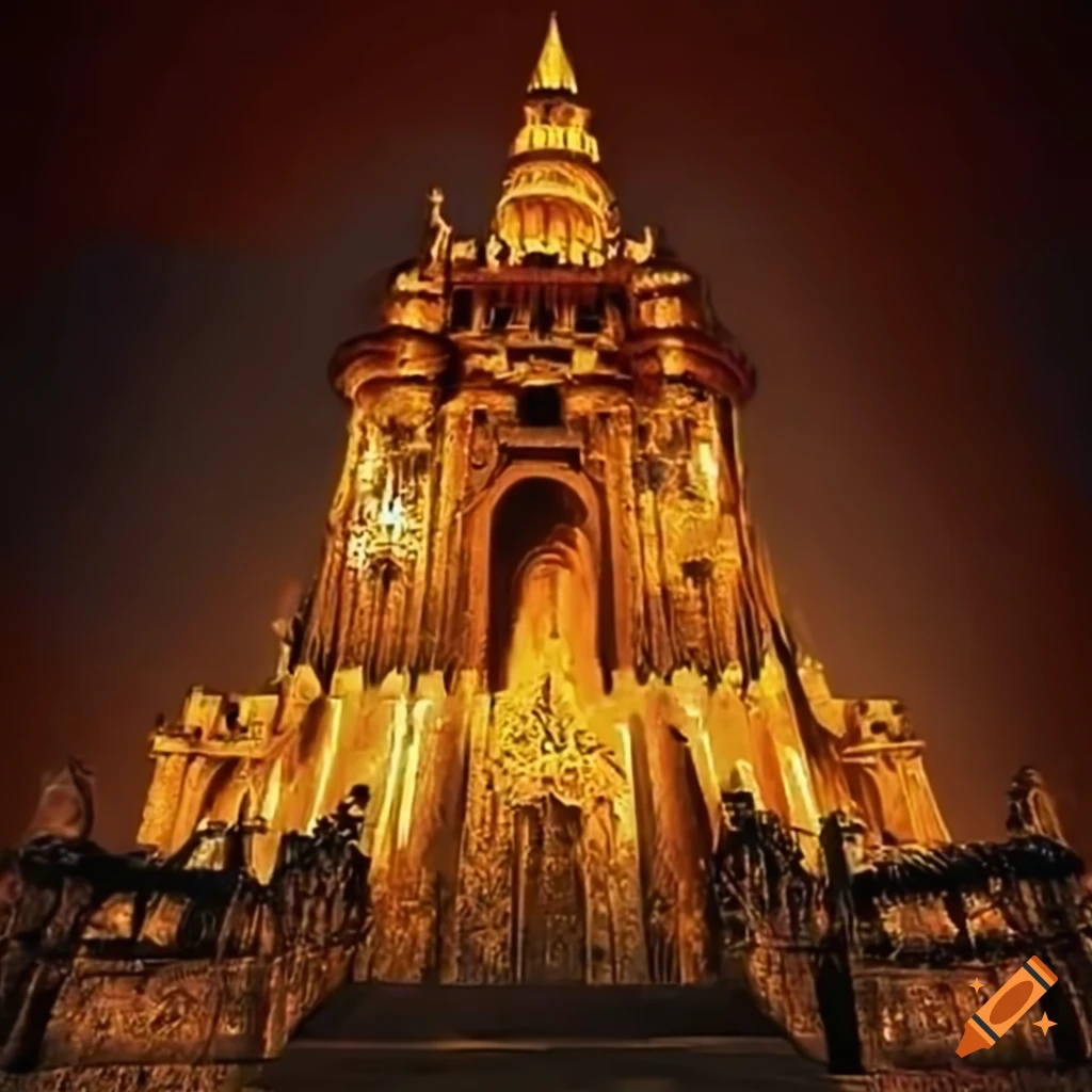 Dog in a golden castle on Craiyon