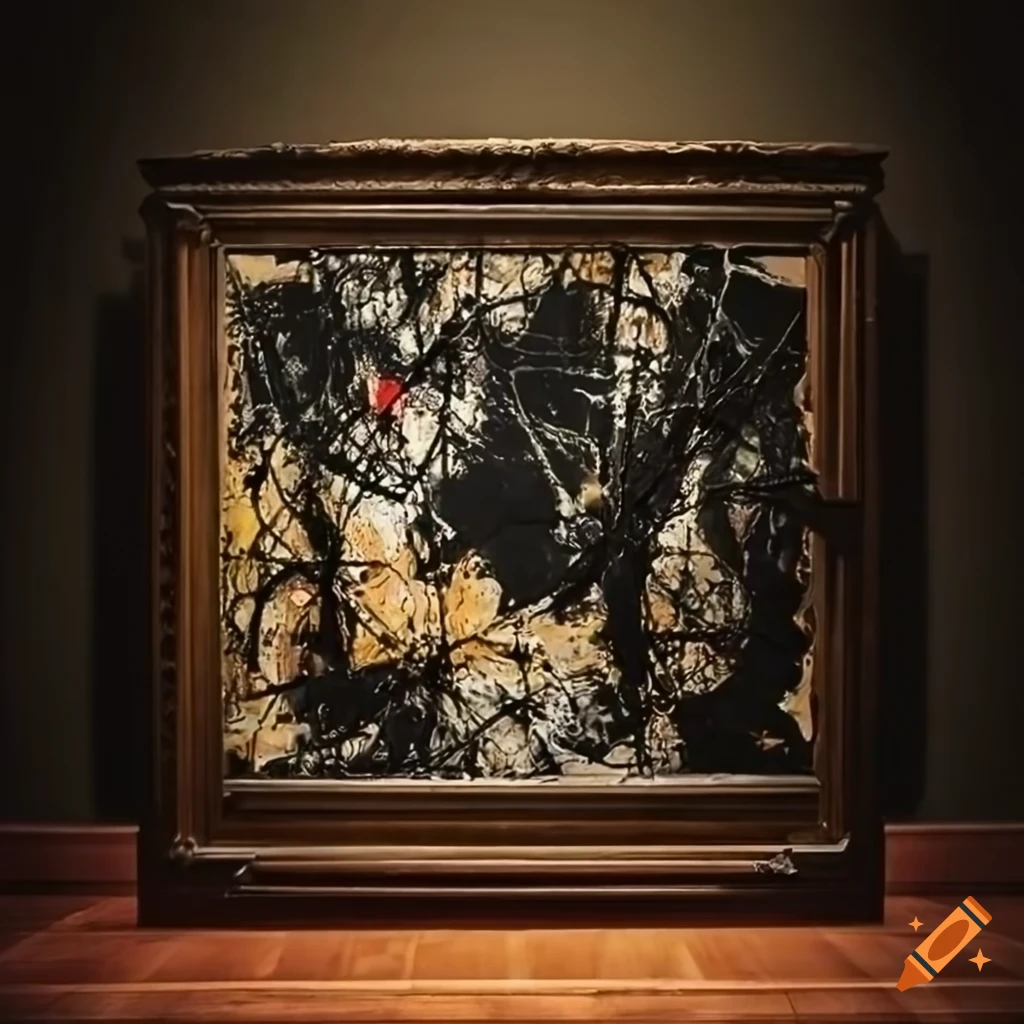 Art gallery filled with pollock paintings on Craiyon