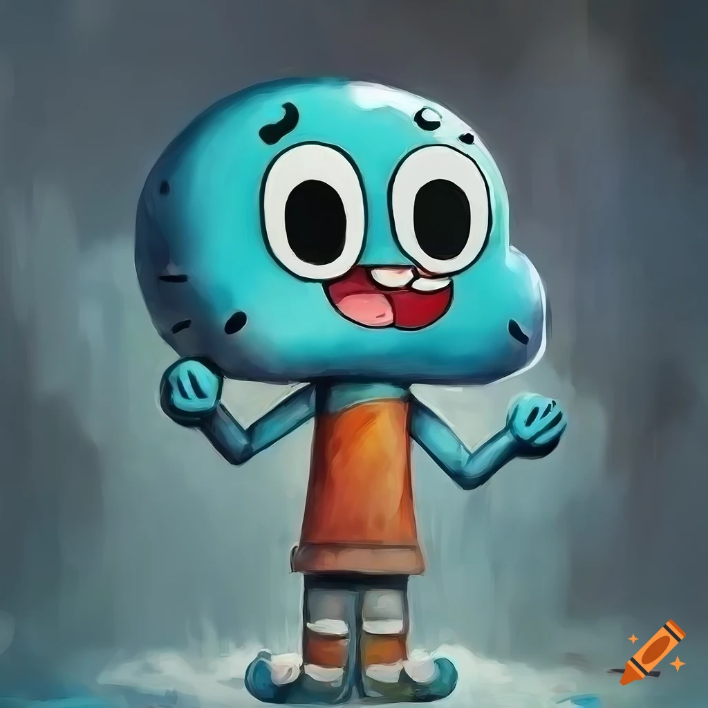 Gumball Watterson character portrait by Stanley Artgerm Lau on Craiyon