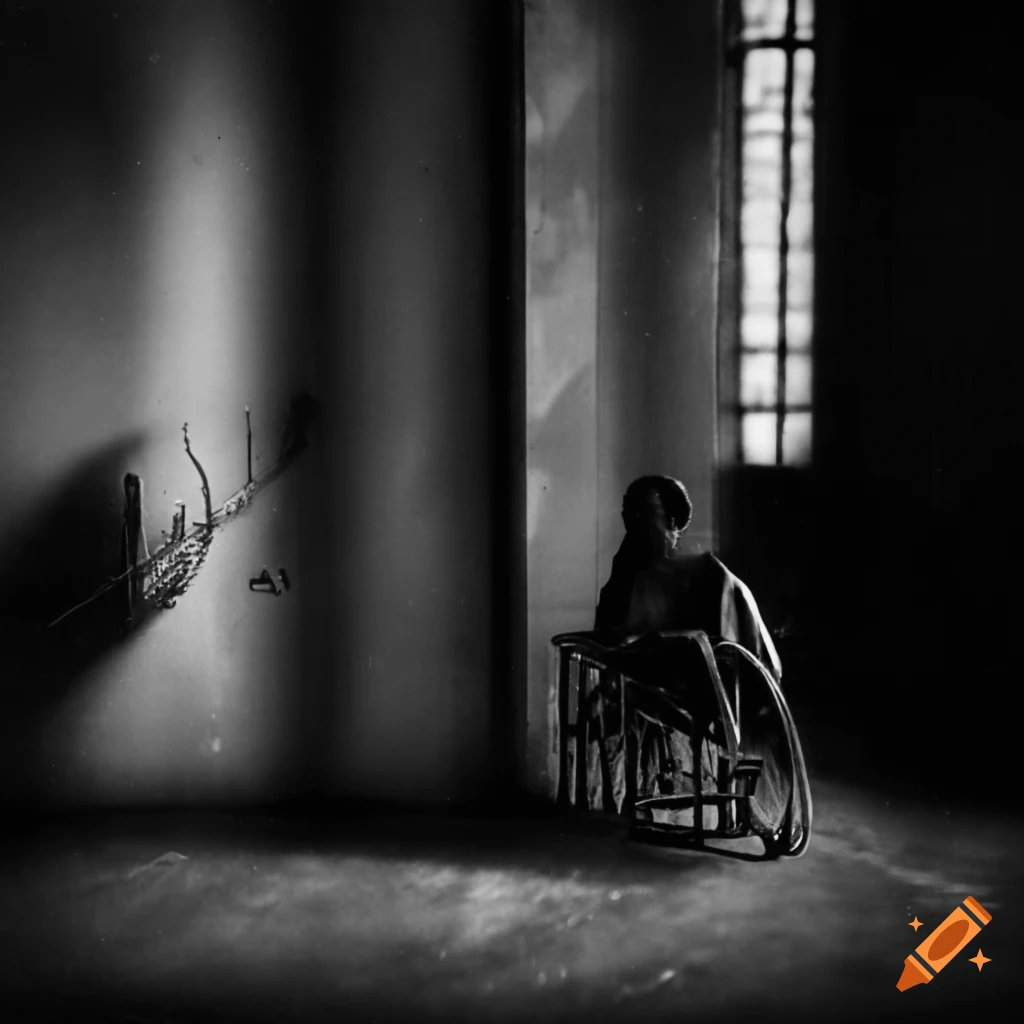 Vintage photograph of asylum residents with disabilities and ...