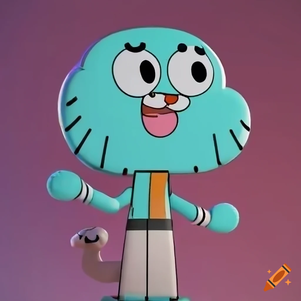 Gumball Watterson Full Length Portrait In High Detail 3d Render On Craiyon
