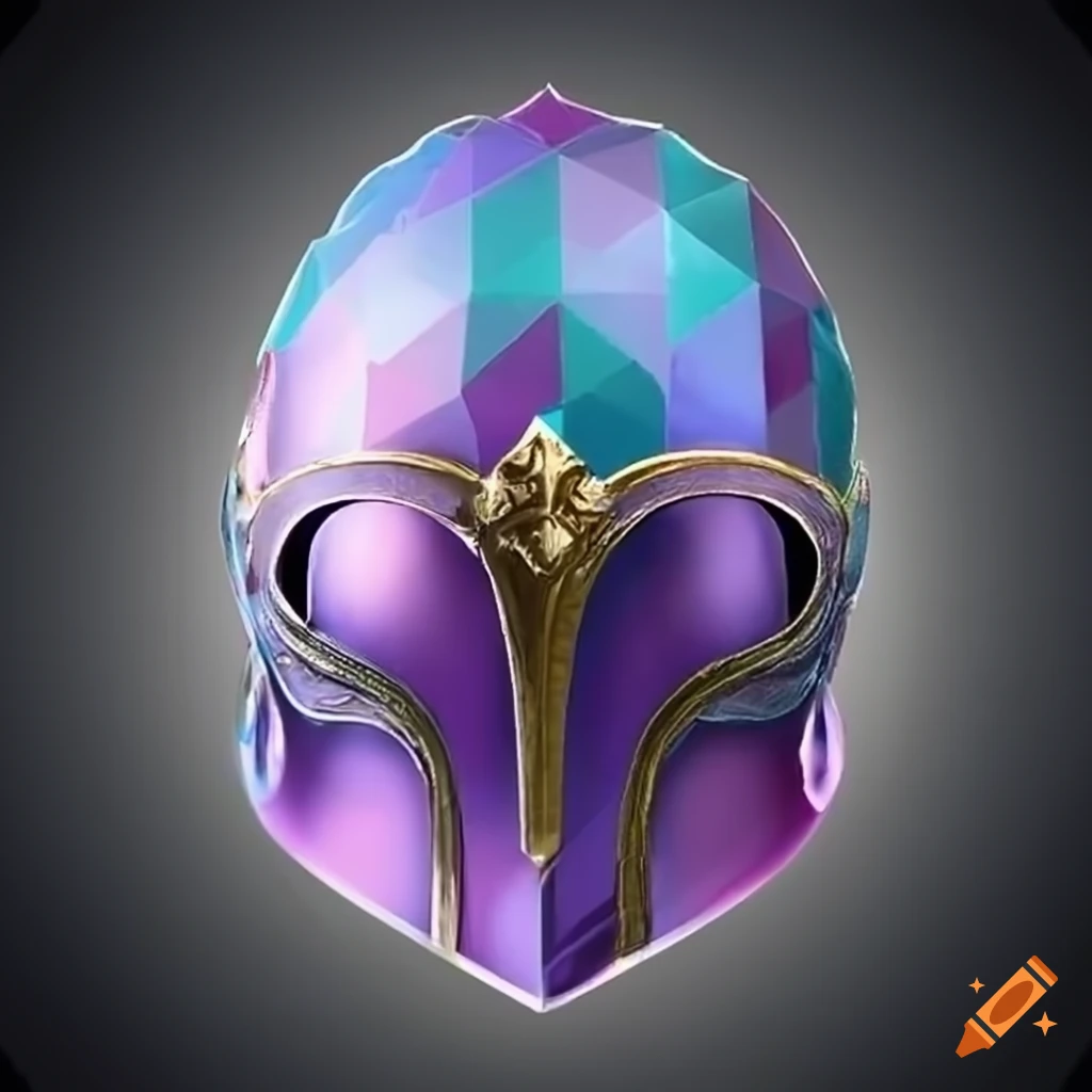 Shiny magical helmet from the front on Craiyon