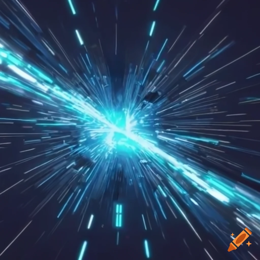 Warp speed effect depicting faster-than-light travel on Craiyon