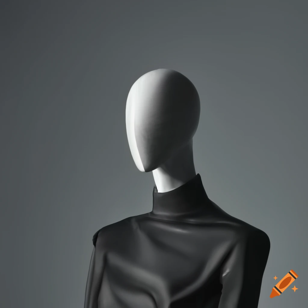 Faceless mannequin wearing a black jacket on Craiyon