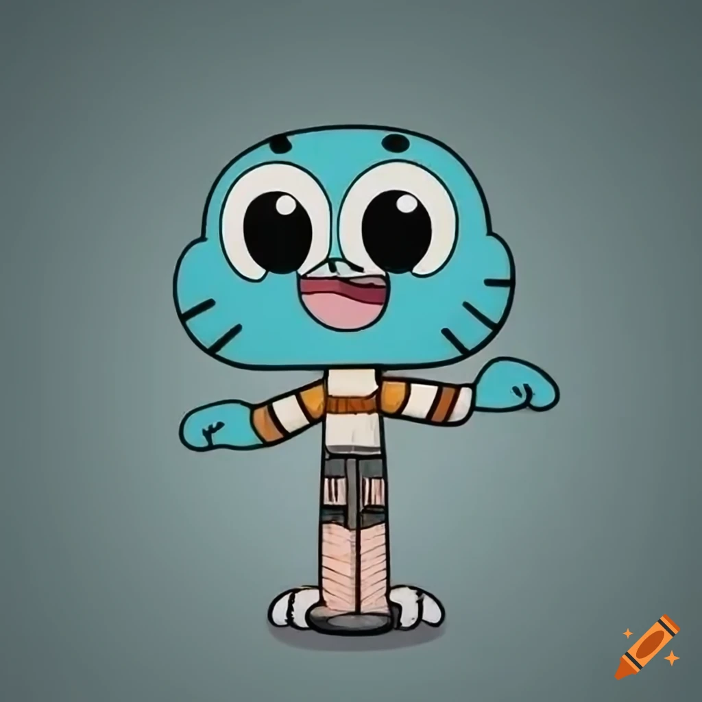 Gumball Watterson full-length portrait by Takashi Murakami on Craiyon