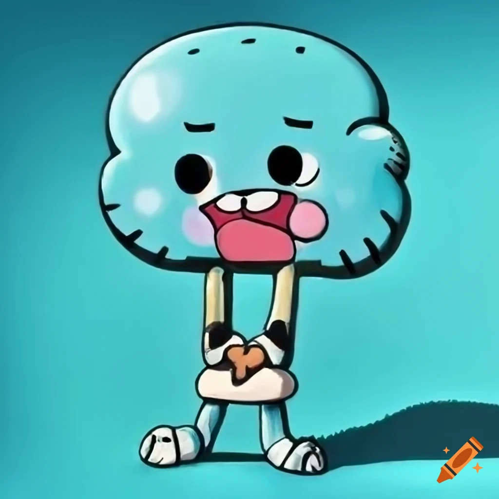Full-length portrait of gumball watterson by chiho aoshima on Craiyon