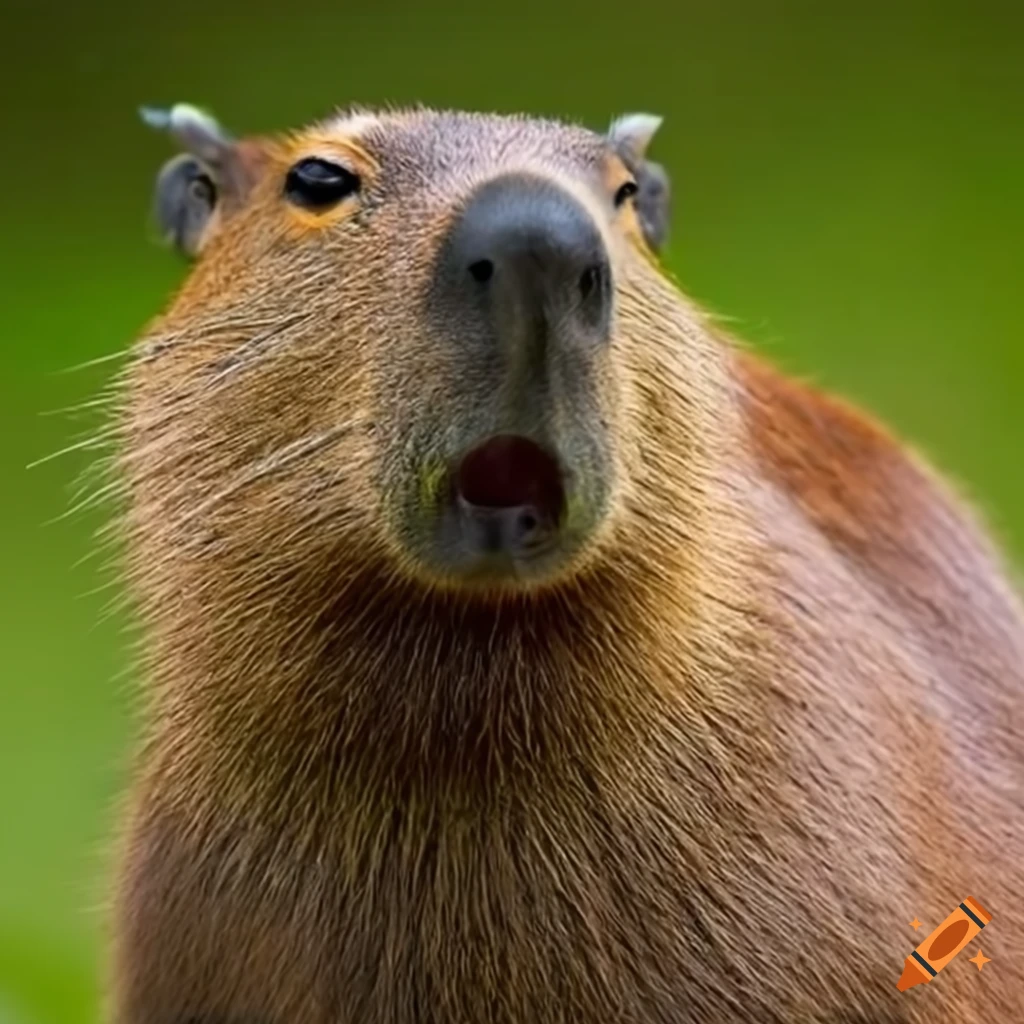 Two scared capybaras on Craiyon