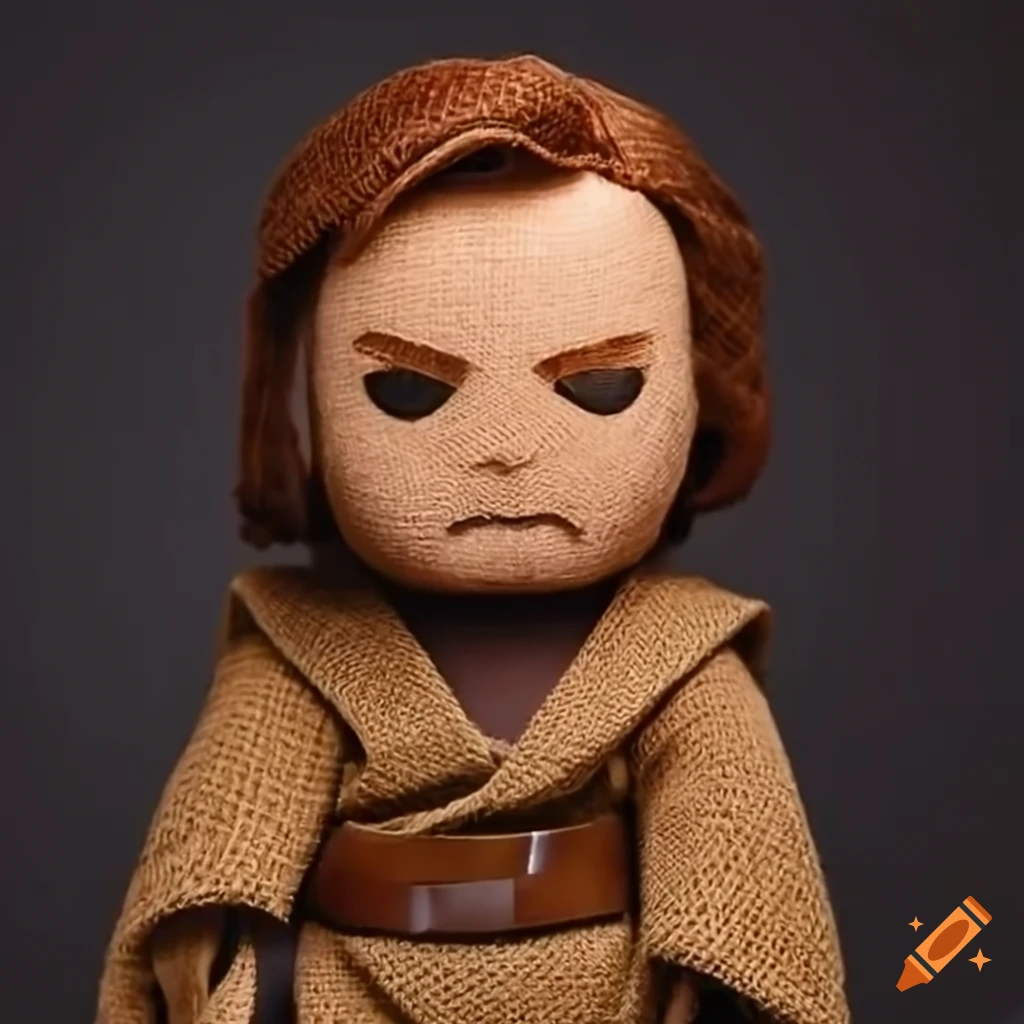 Cute burlap doll Obi-Wan Kenobi saying 'no flirting crowd' on Craiyon