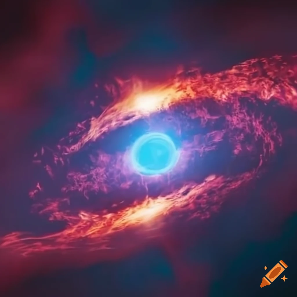 Collision of two neutron stars in deep space on Craiyon