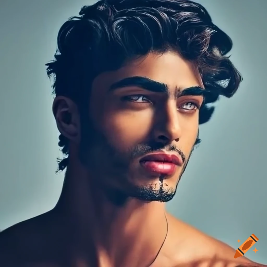 Male supermodel with a unique blend of features on Craiyon