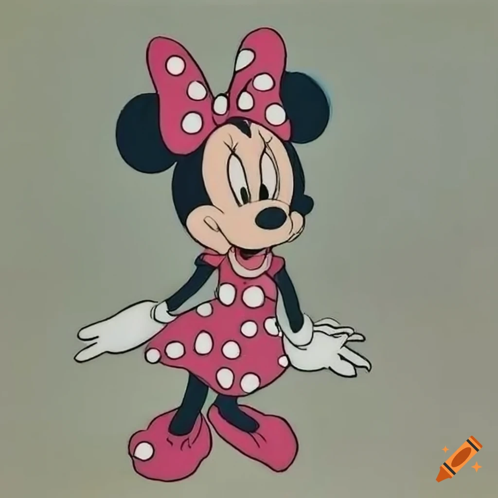 Minnie Mouse depicted in Studio Ghibli style by Hayao Miyazaki on Craiyon