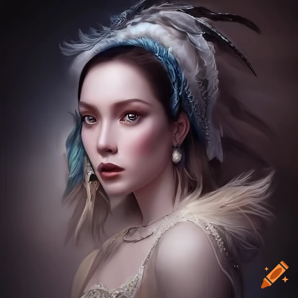 Portrait of apache snow white with intricate and elegant details on Craiyon