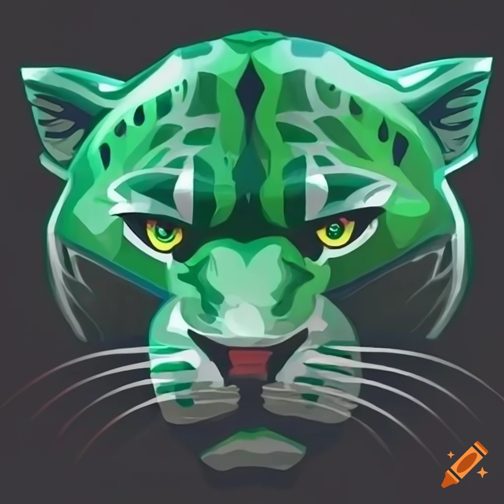 Freienfeld Panthers growling green panther head logo on Craiyon