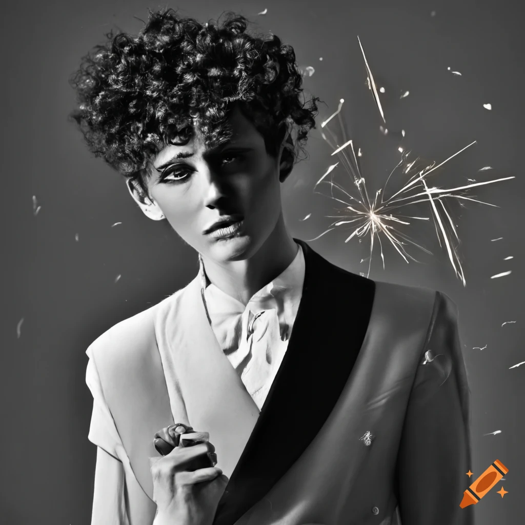 Mysterious man in magician costume with glowing eyes and sparks flowing ...