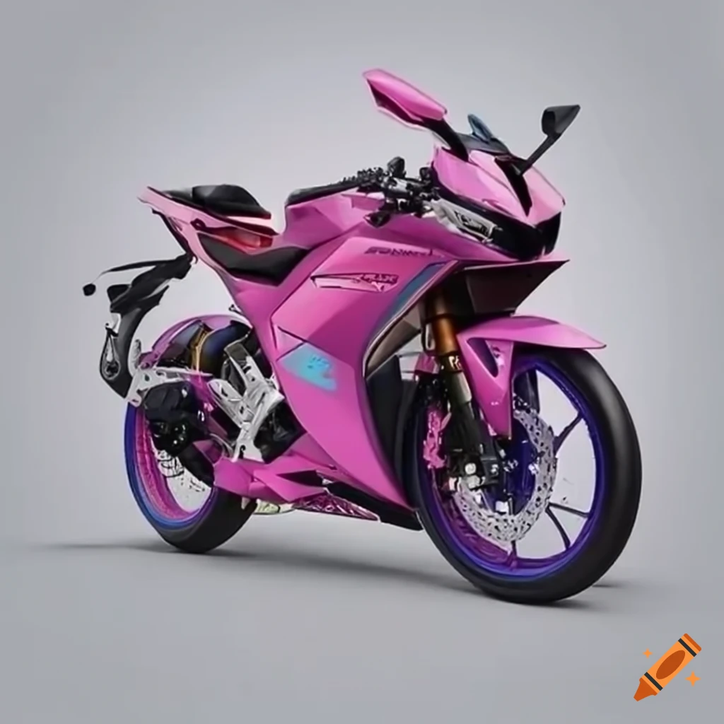 Yamaha r3 with barbie-inspired livery on Craiyon