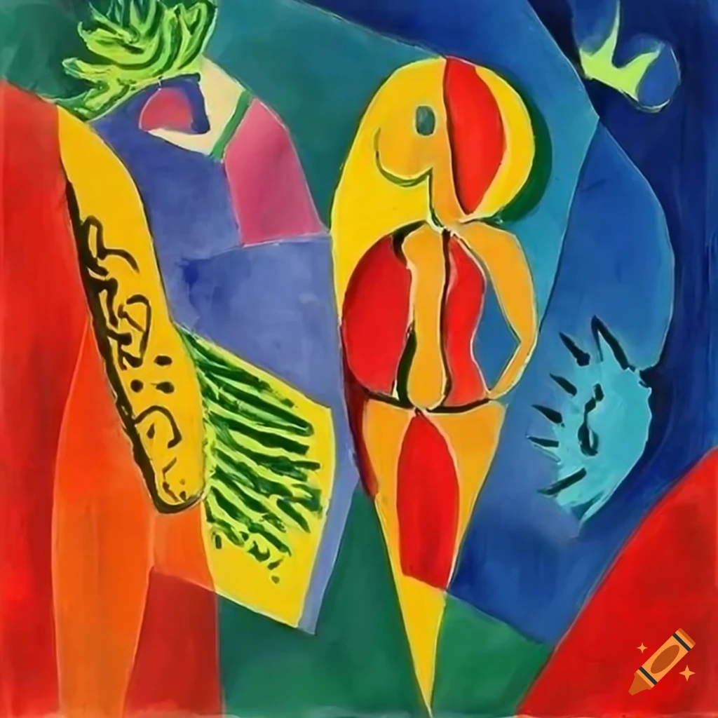 Four-dimensional spatial creature by picasso and matisse on Craiyon