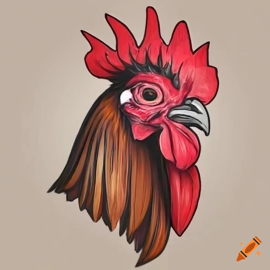 Rooster head logo on Craiyon