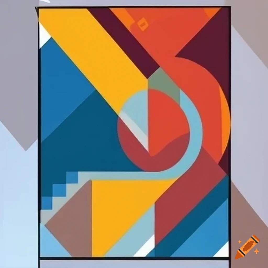 Vibrant abstract geometric bauhaus-inspired design on Craiyon