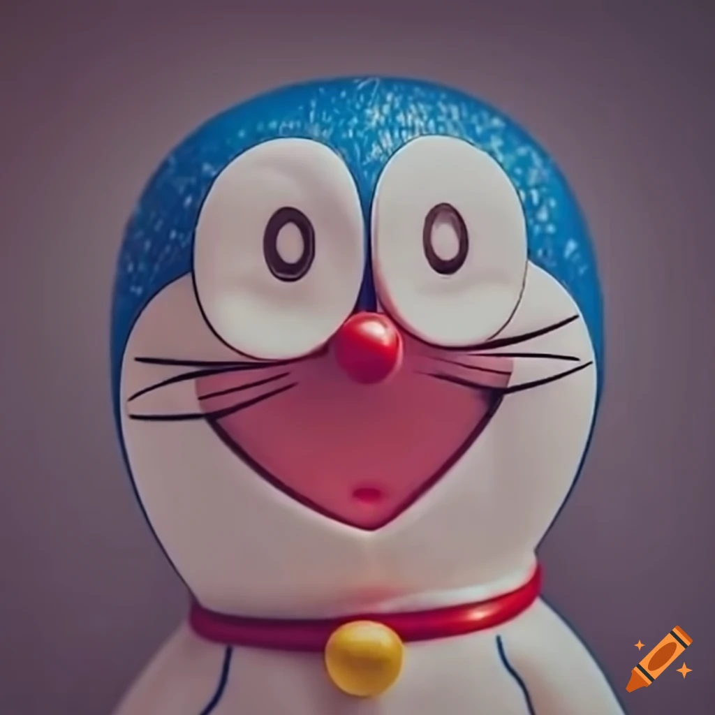 Hyperrealistic doraemon's face on Craiyon