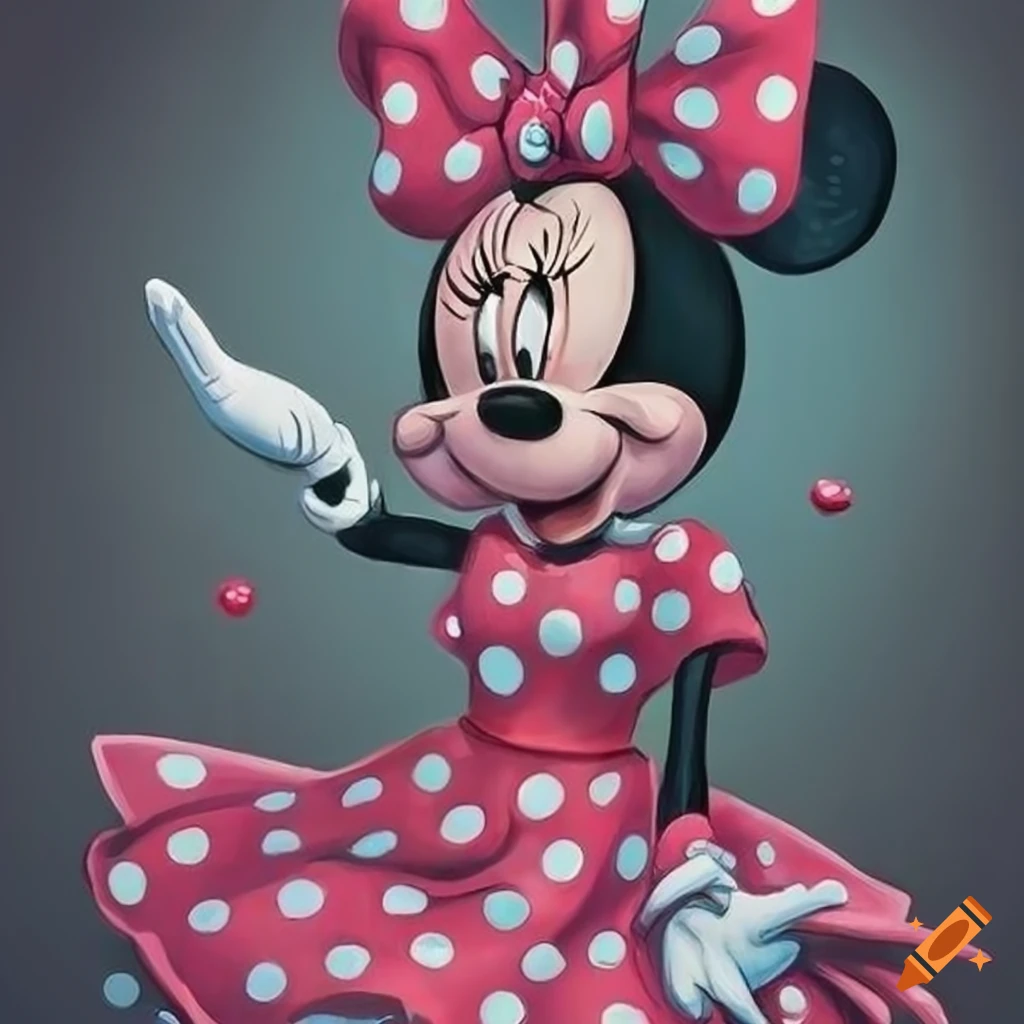 Minnie Mouse in a tall and beautiful form by Stanley Artgerm Lau on Craiyon