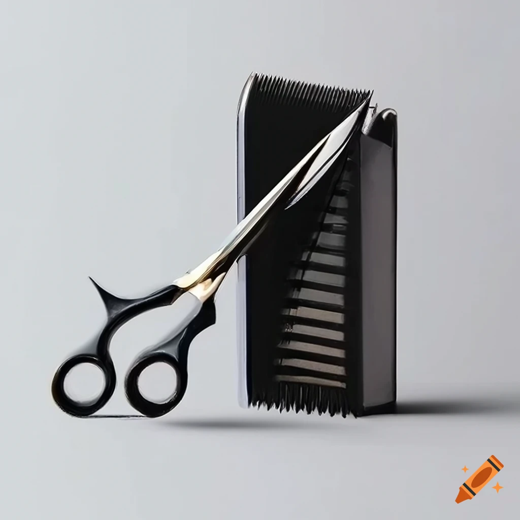 Minimalist modern hair styling tools on white background on Craiyon