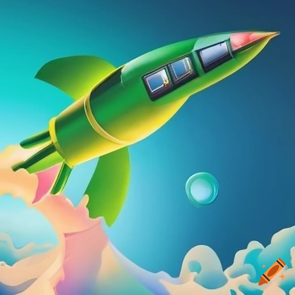 Green rocket ship on Craiyon