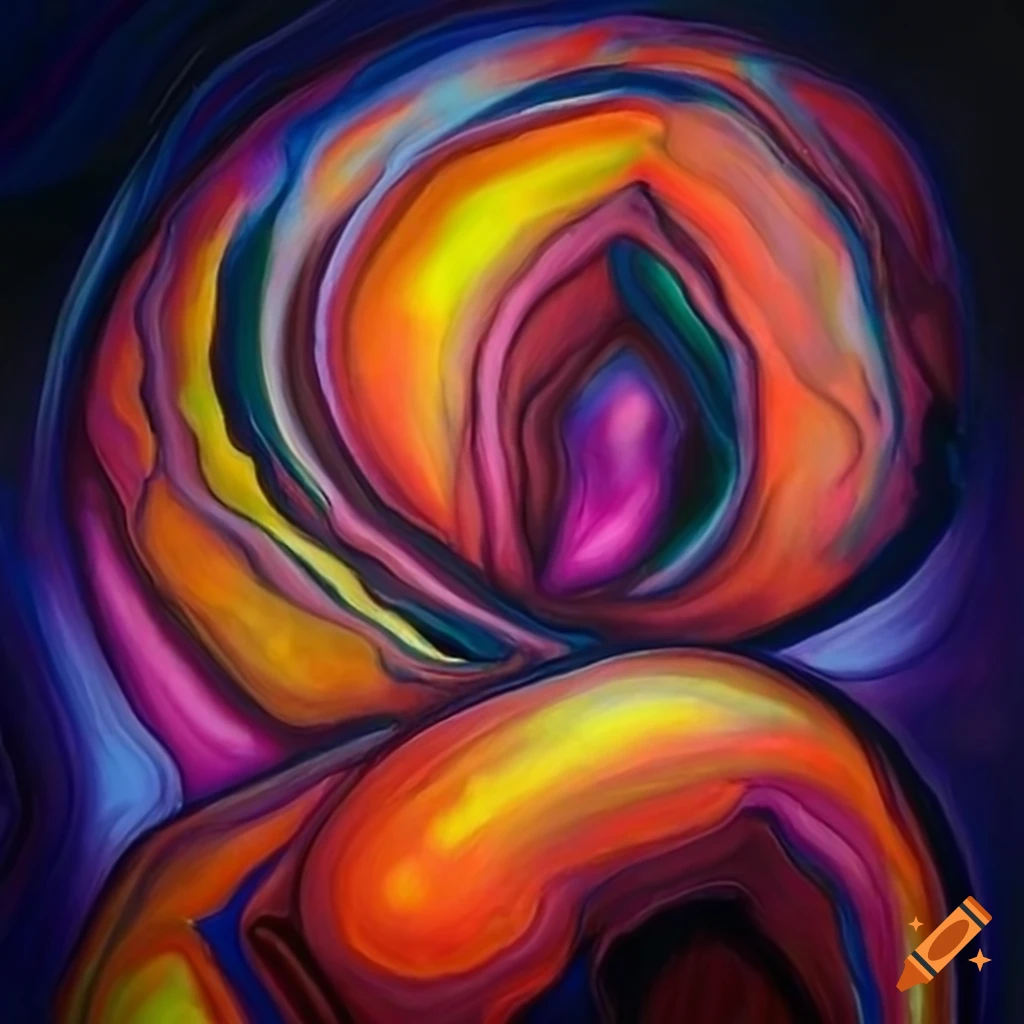 Vibrant and colorful bio organic illustration with fine crayon effect ...