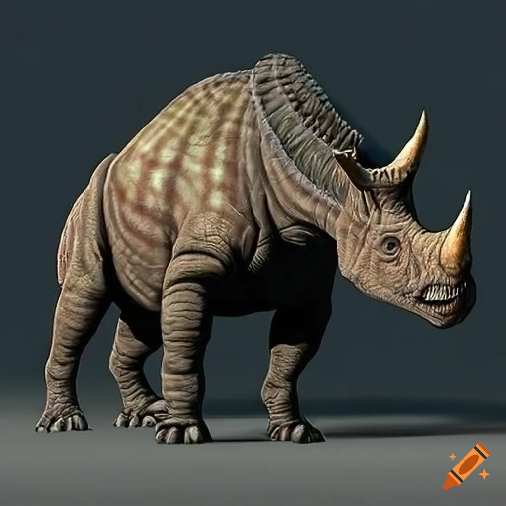 Rhinosaurus hybrid dinosaur on Craiyon