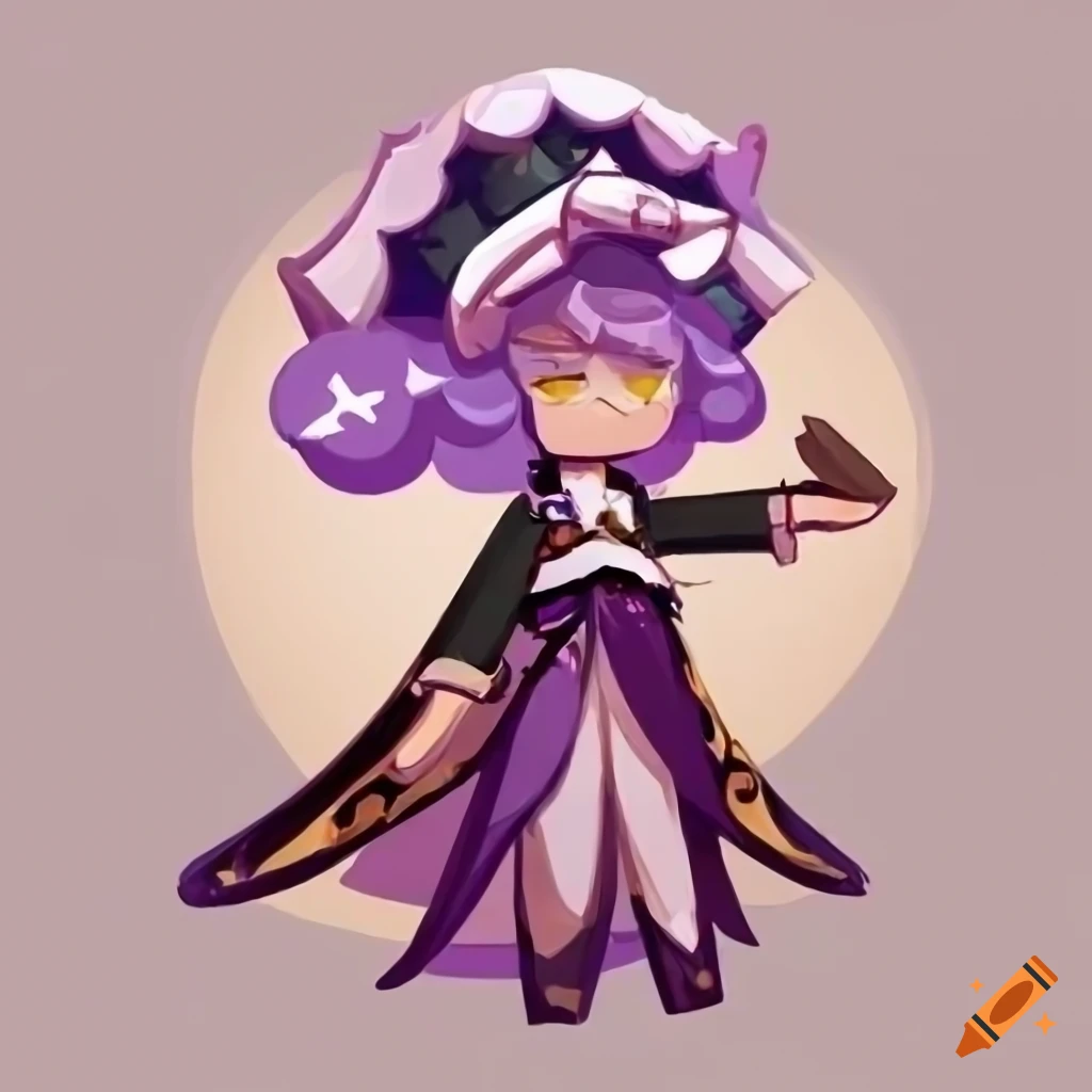 Datura Cookie Run kingdom full body in chibi artstyle on Craiyon