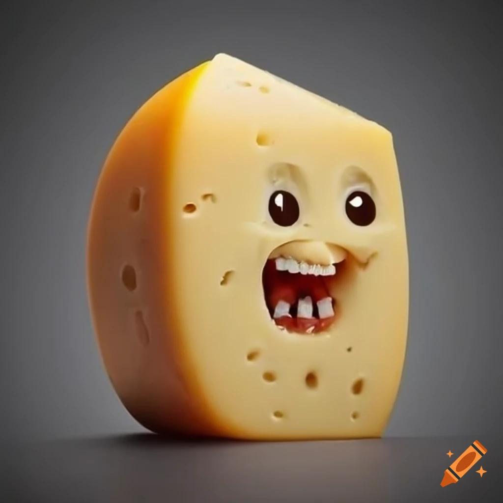 Cheese with teeth eating on Craiyon