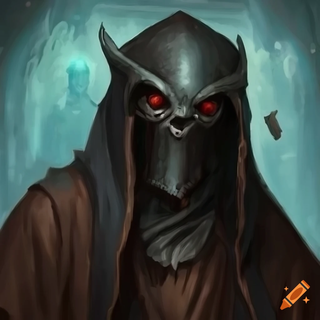 Detailed character portrait of a stern Technomagus in a cloaked iron ...