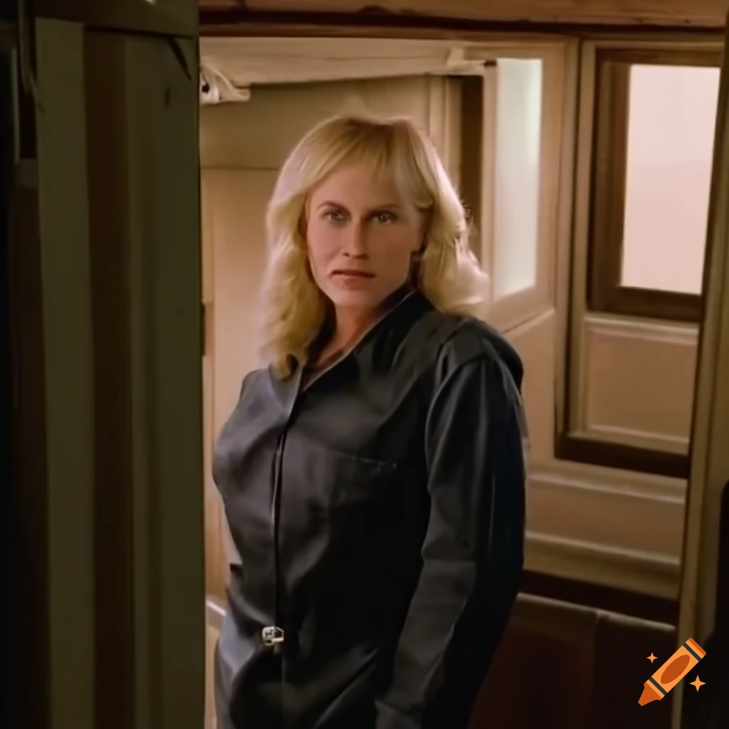 Blonde actress resembling Patricia Arquette at age 20 in a country ...