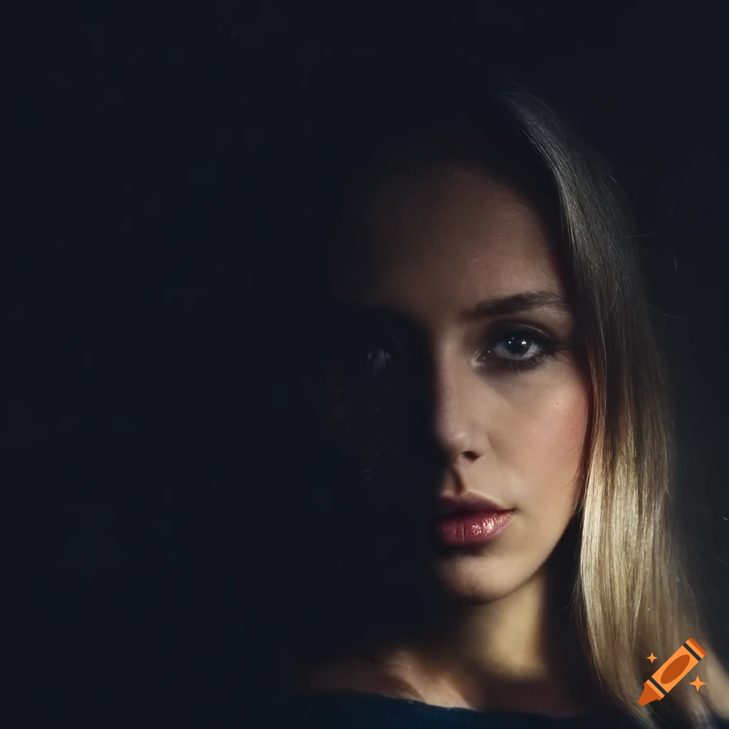 Close-up of a beautiful Swedish woman with a longing look and detailed ...