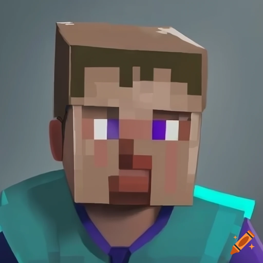 Hyperrealistic minecraft steve character on Craiyon