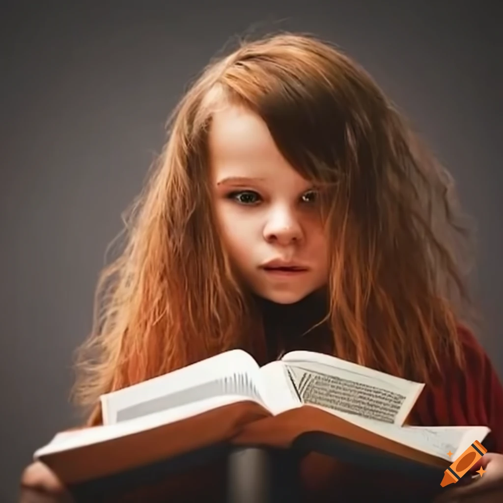 Student reading a book with great enthusiasm on Craiyon