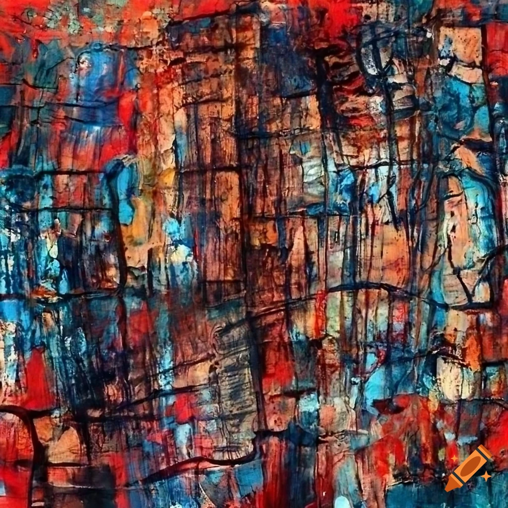 Abstract mixed media art with textured patterns inspired by artists ...