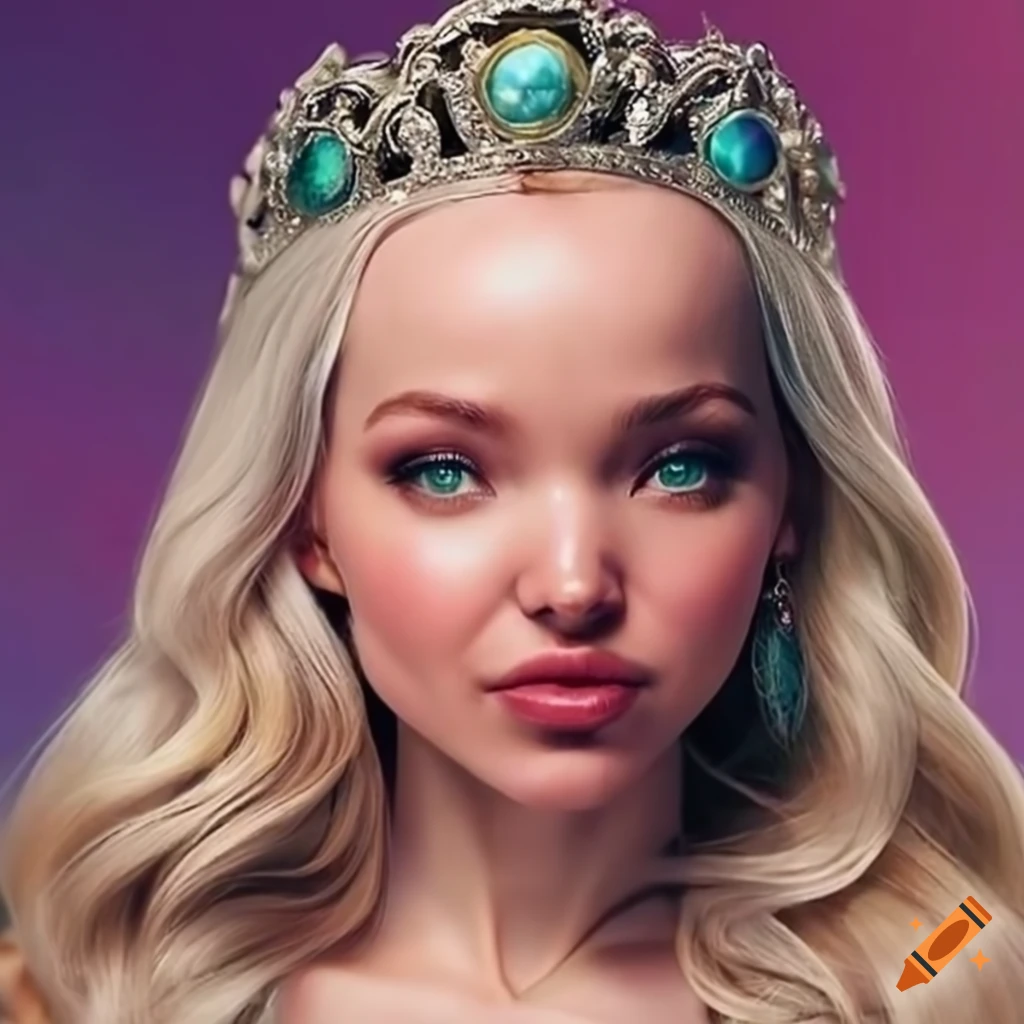 Dove cameron dressed as a greek princess wearing a crown on Craiyon