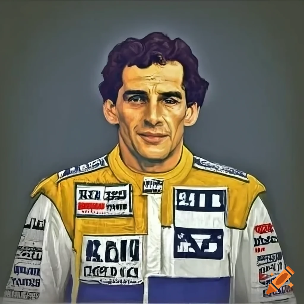 Portrait of ayrton senna in racing suit on Craiyon