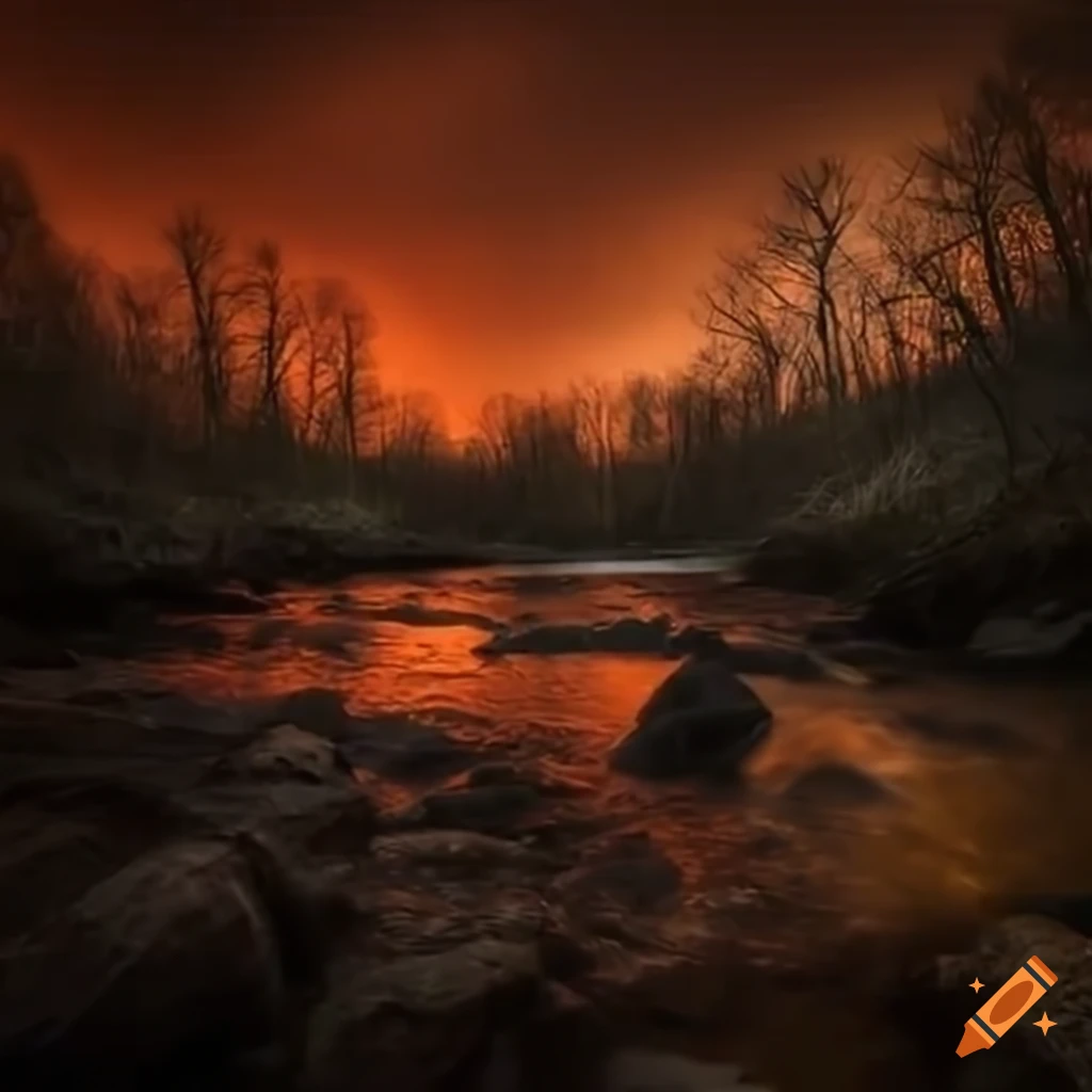 Loading screen with end of stream in black and orange colors on Craiyon