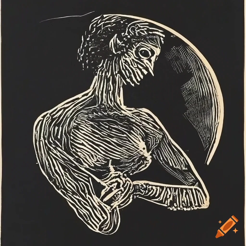 Lone satyr drinking from a kantharos under a starry night on Craiyon