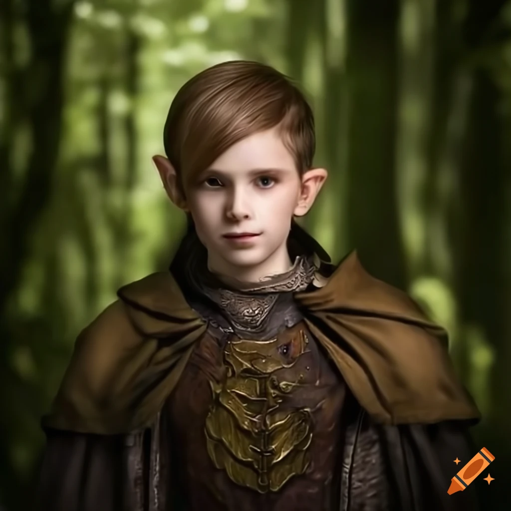 Young male elf in a forest in a medieval fantasy setting on Craiyon