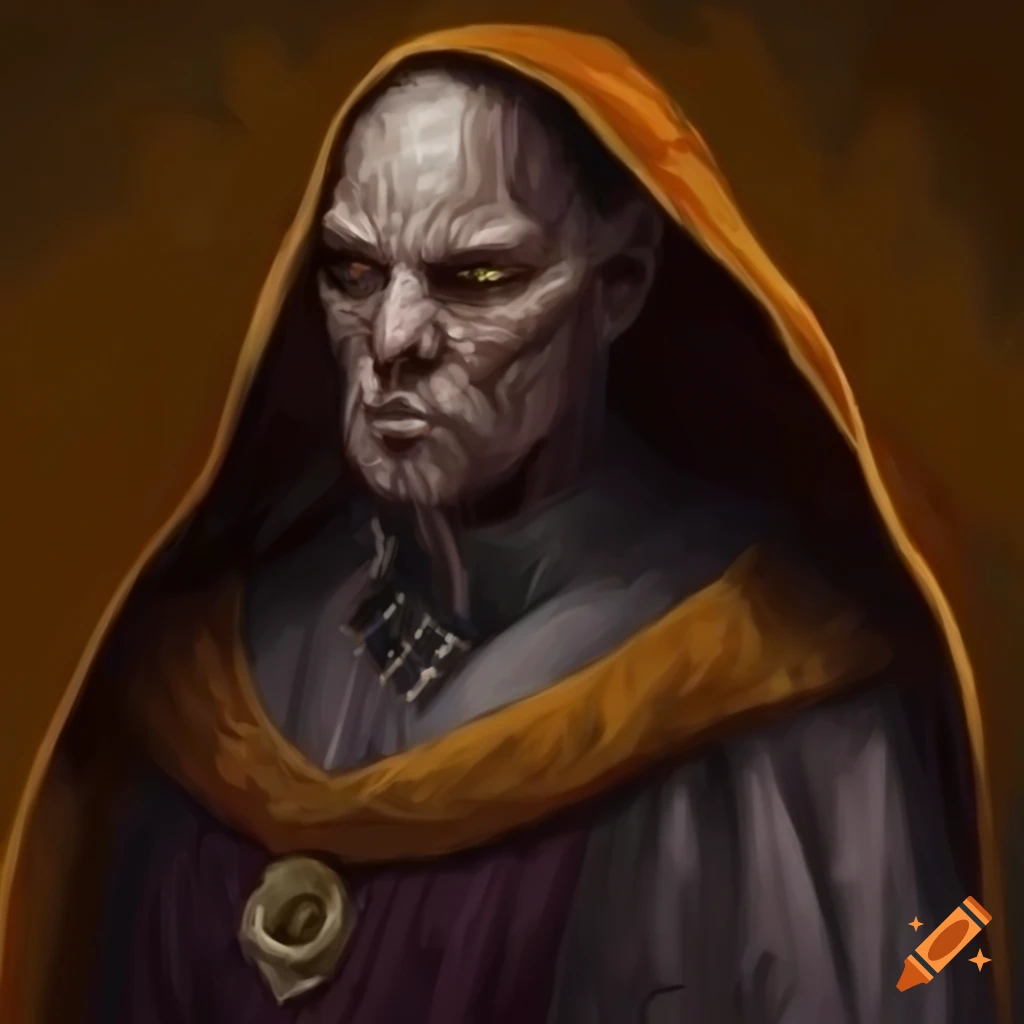 Detailed portrait of stern Technomagus character in D&D style on Craiyon