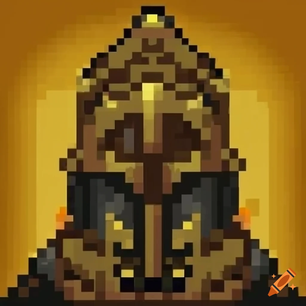 Golden medieval 8-bit graphics on Craiyon