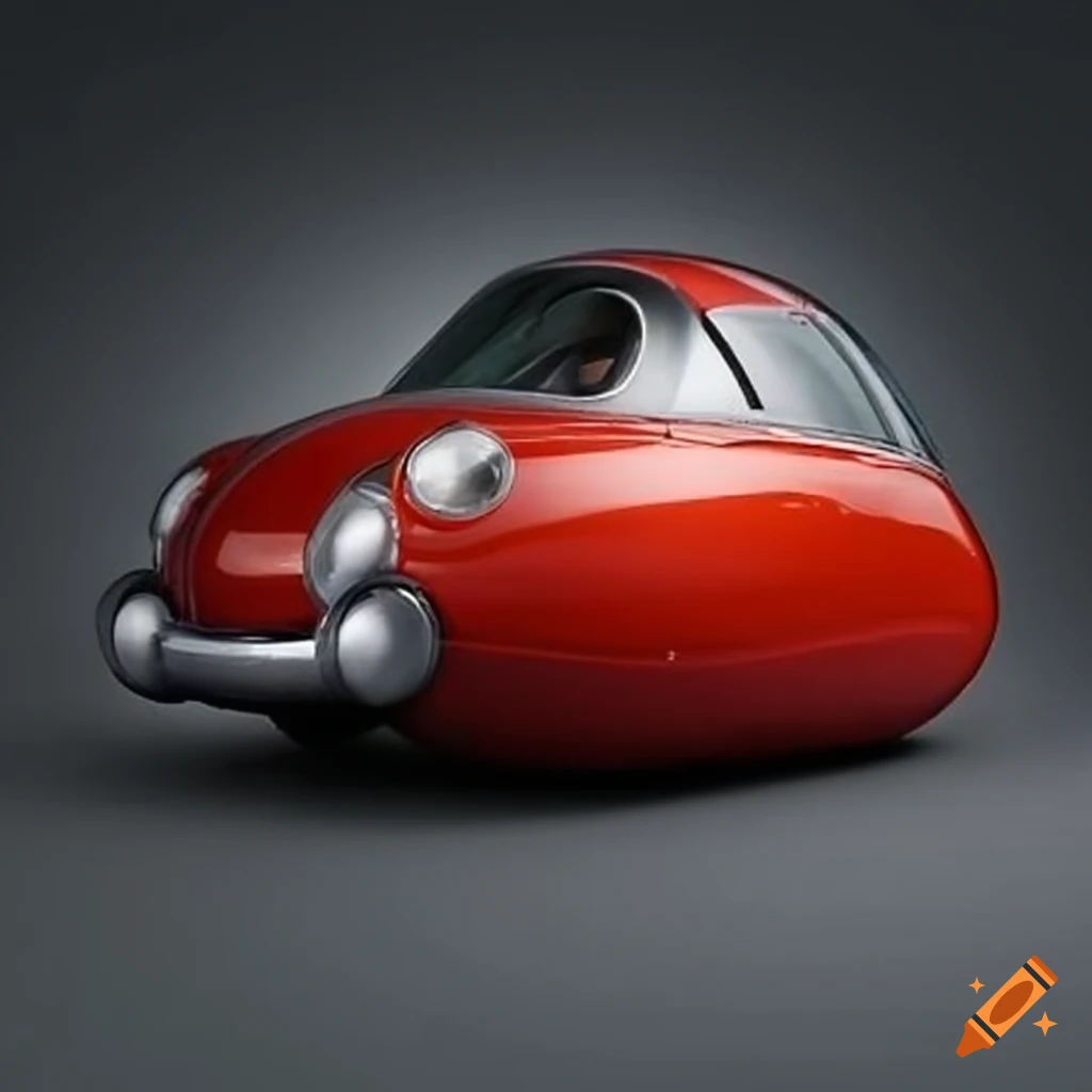 Bean-shaped car on Craiyon