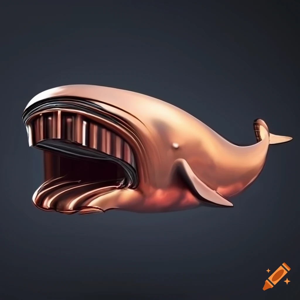 Abstract futuristic copper whale design on Craiyon